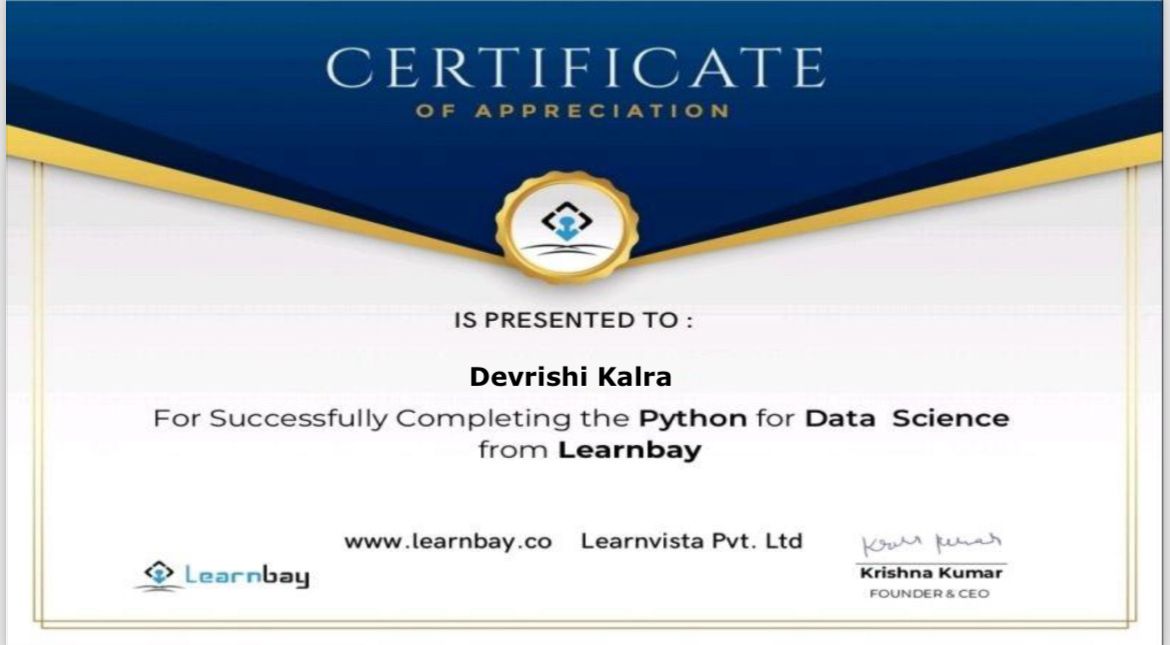 Devrishi Kalra on LinkedIn: #datascience #pythonprogramming #learnbay Devrishi Kalra on LinkedIn: #datascience #pythonprogramming #learnbay