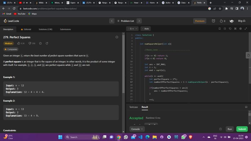 #day57of #365daysofcode #leetcode #perfectsquares #recursion #dsa ... #day57of #365daysofcode #leetcode #perfectsquares #recursion #dsa ...