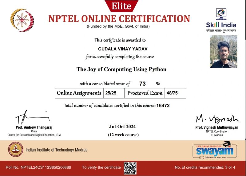 #python #programming #nptel #iitmadras #onlinelearning #upskilling ... #python #programming #nptel #iitmadras #onlinelearning #upskilling ...