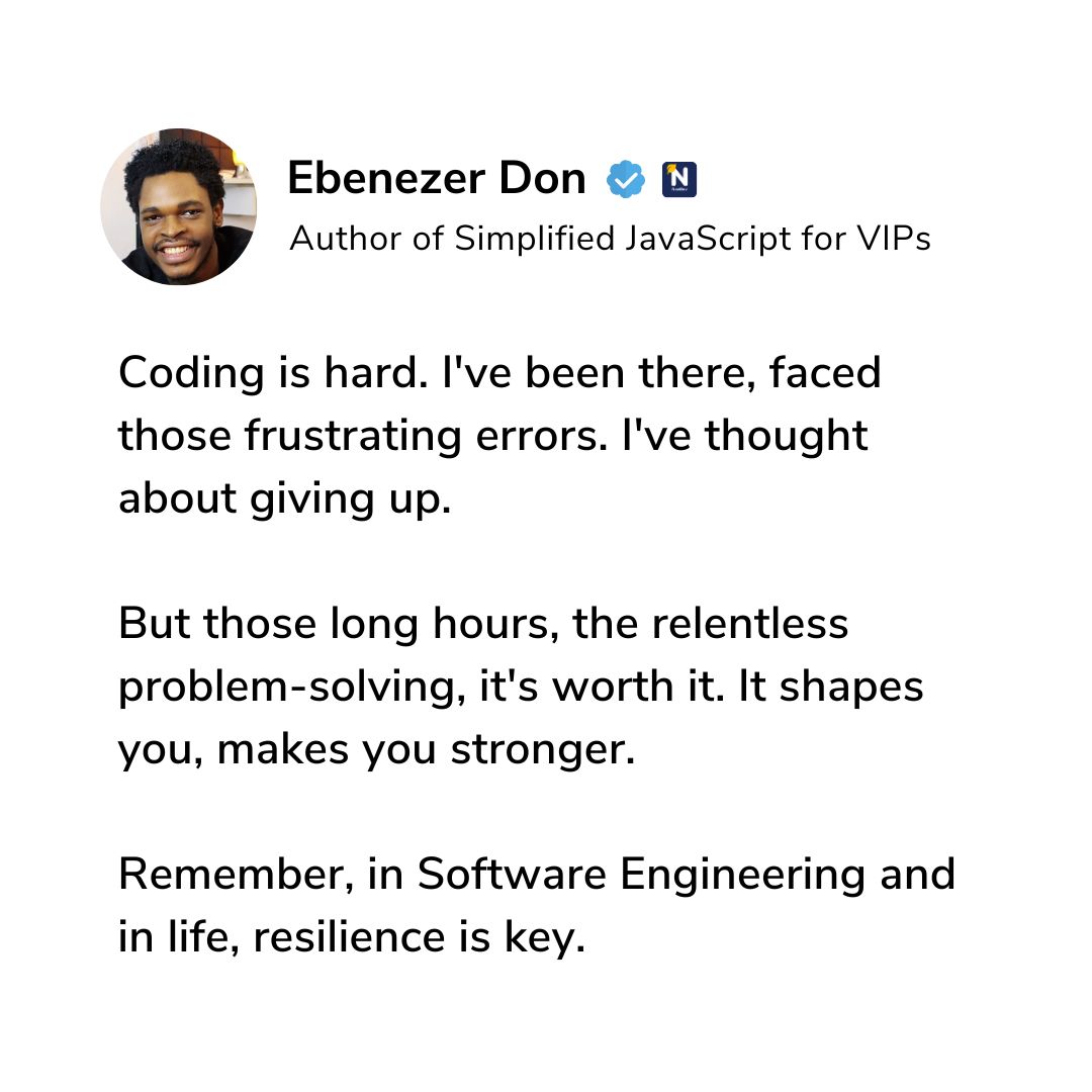 Ebenezer Don on LinkedIn: #programming #softwareengineering #javascript ... Ebenezer Don on LinkedIn: #programming #softwareengineering #javascript ...