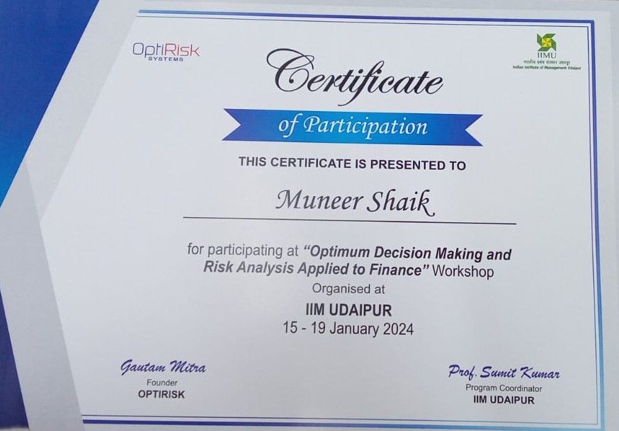 Dr. Muneer Shaik on LinkedIn: #riskmanagement #optimization Dr. Muneer Shaik on LinkedIn: #riskmanagement #optimization