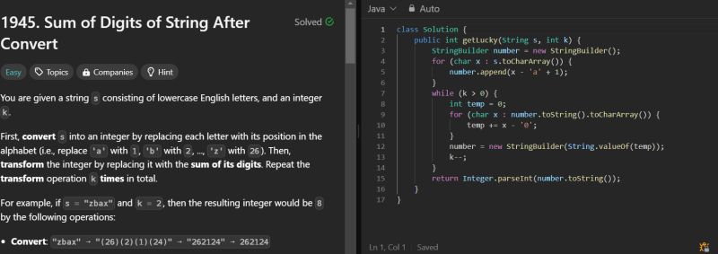 SATHVIK SUBBISETTY on LinkedIn: 💻 Day 39/150: Sum of Digits of String ... SATHVIK SUBBISETTY on LinkedIn: 💻 Day 39/150: Sum of Digits of String ...