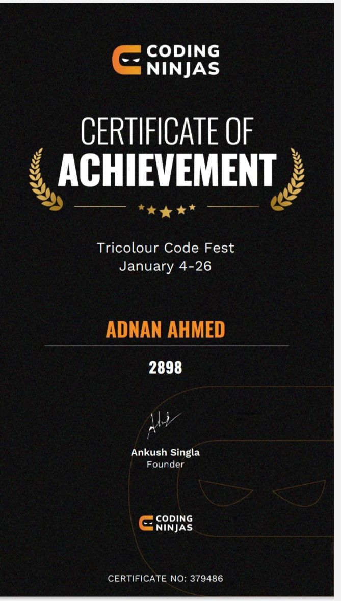 Adnan Ahmed on LinkedIn: coding ninja fest Adnan Ahmed on LinkedIn: coding ninja fest