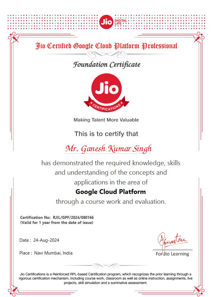GANESH KUMAR SINGH on LinkedIn: #jio GANESH KUMAR SINGH on LinkedIn: #jio