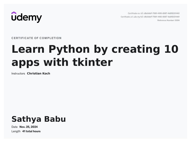 Sathya Babu on LinkedIn: #upskilling #python #tkinter #gui #automation Sathya Babu on LinkedIn: #upskilling #python #tkinter #gui #automation
