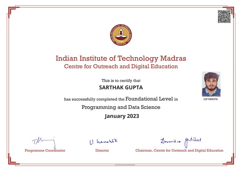 Sarthak Gupta on LinkedIn: #iitmadras #iitmbs #datascience Sarthak Gupta on LinkedIn: #iitmadras #iitmbs #datascience