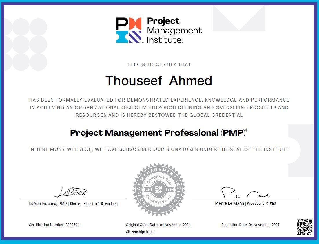 Thouseef Ahmed on LinkedIn: #pmp #projectmanagement #certification # ... Thouseef Ahmed on LinkedIn: #pmp #projectmanagement #certification # ...