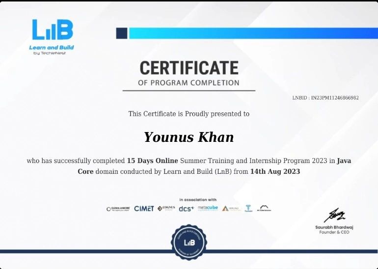 Younus Khan on LinkedIn: #java #corejava #learnandbuild #onlinelearning ... Younus Khan on LinkedIn: #java #corejava #learnandbuild #onlinelearning ...