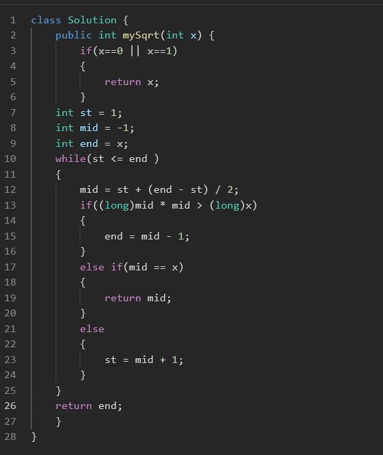 Abdul kalam Aasath J on LinkedIn: Day 8 on LeetCode: Finding the square ... Abdul kalam Aasath J on LinkedIn: Day 8 on LeetCode: Finding the square ...