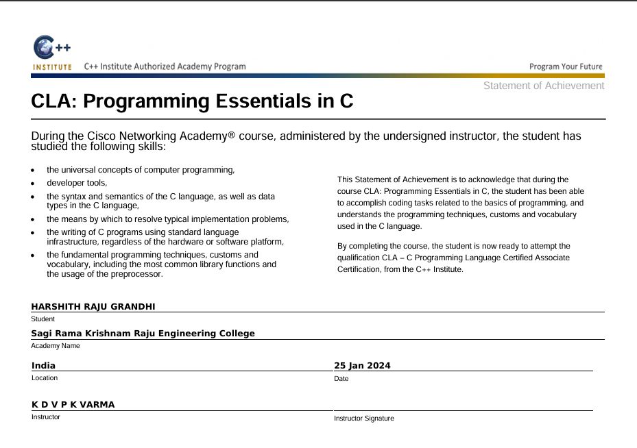 Harshith Raju Grandhi on LinkedIn: #programming #c #cisco # ... Harshith Raju Grandhi on LinkedIn: #programming #c #cisco # ...