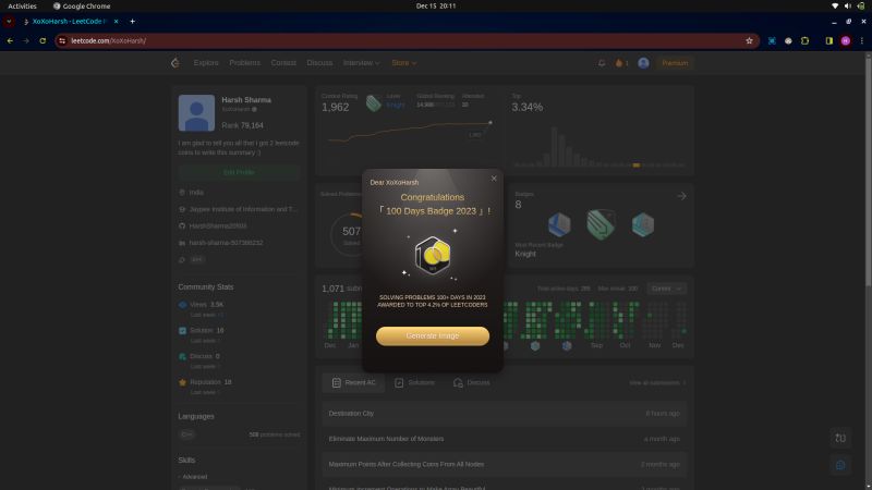 Harsh Sharma on LinkedIn: #leetcode #codingjourney #milestoneachieved # ... Harsh Sharma on LinkedIn: #leetcode #codingjourney #milestoneachieved # ...