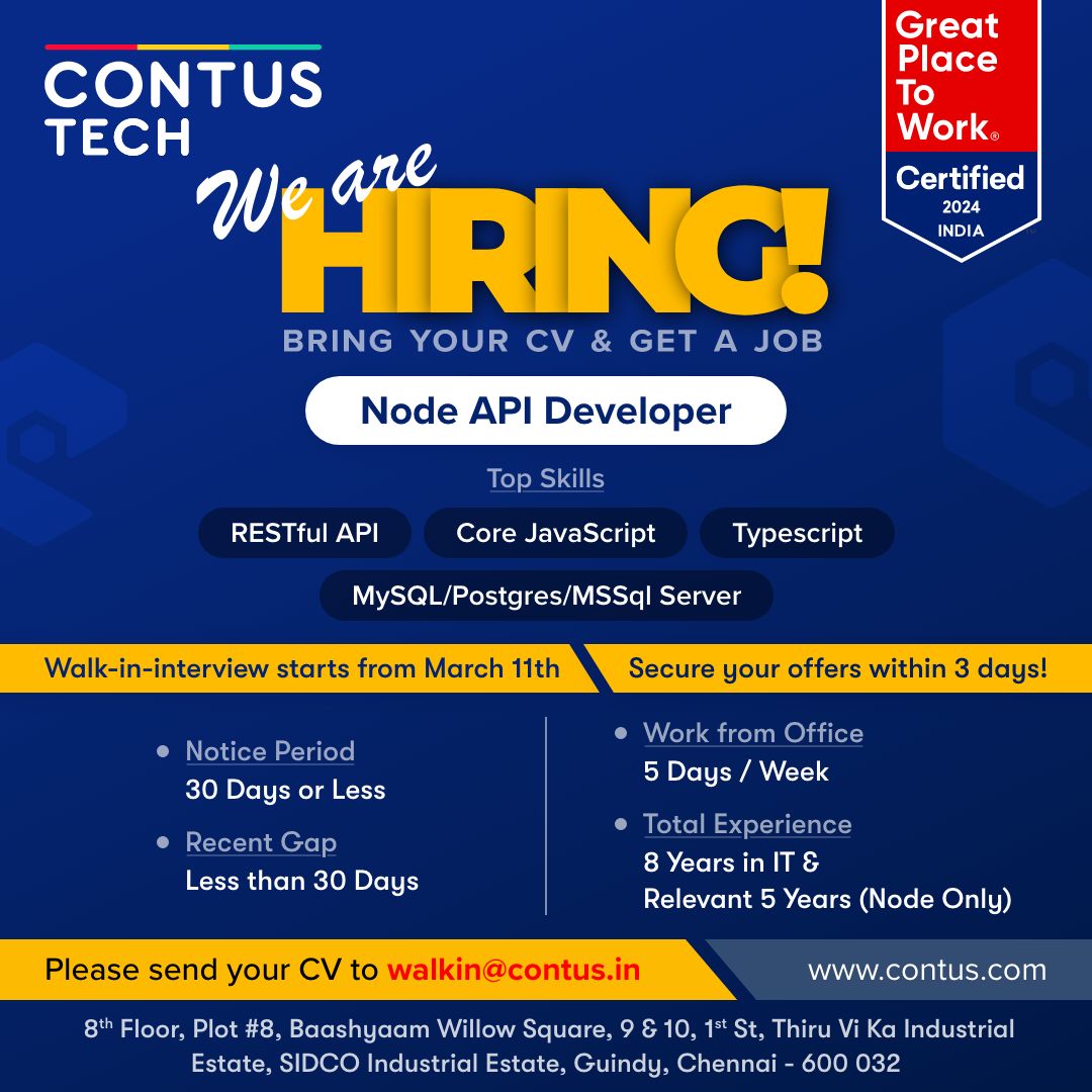 Pugal Subramanian on LinkedIn: #hiringalert #nodejs #chennaijobs # ... Pugal Subramanian on LinkedIn: #hiringalert #nodejs #chennaijobs # ...