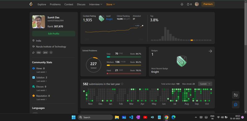 Sumit Das on LinkedIn: #leetcode #programming #coding #knightatleetcode ... Sumit Das on LinkedIn: #leetcode #programming #coding #knightatleetcode ...