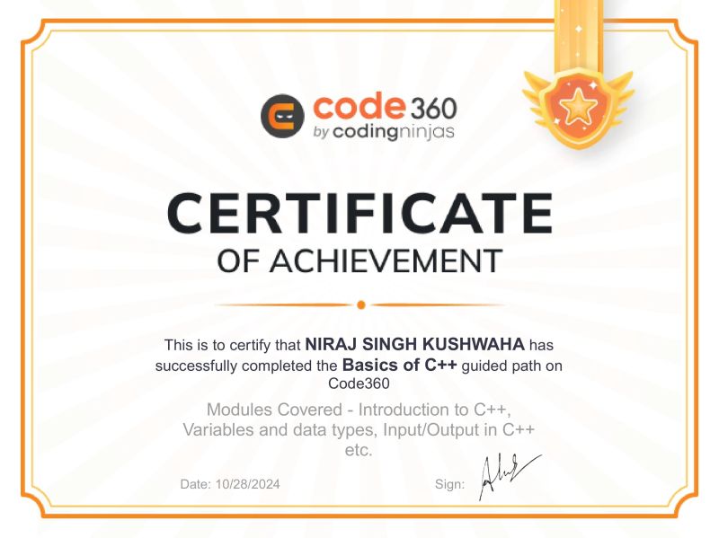 Niraj Singh Kushwaha on LinkedIn: #cpp #codingjourney #programming # ... Niraj Singh Kushwaha on LinkedIn: #cpp #codingjourney #programming # ...