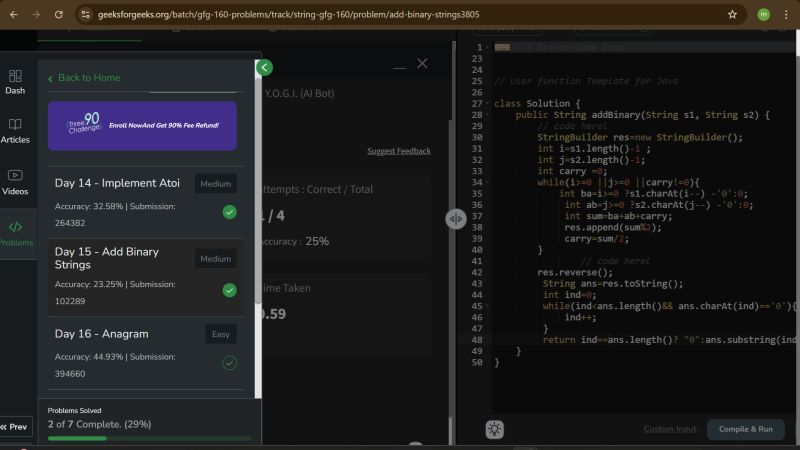 #gfg160daysofcode #java #binaryaddition #stringmanipulation #dsa ... #gfg160daysofcode #java #binaryaddition #stringmanipulation #dsa ...