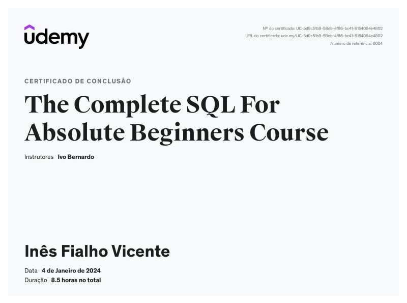 Inês Vicente on LinkedIn: #sql #sqlcertification #dataskills # ... Inês Vicente on LinkedIn: #sql #sqlcertification #dataskills # ...