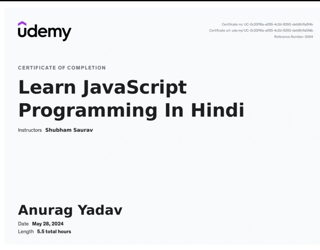 Completed JavaScript learning journey in Hindi | Anurag Yadav posted on ... Completed JavaScript learning journey in Hindi | Anurag Yadav posted on ...