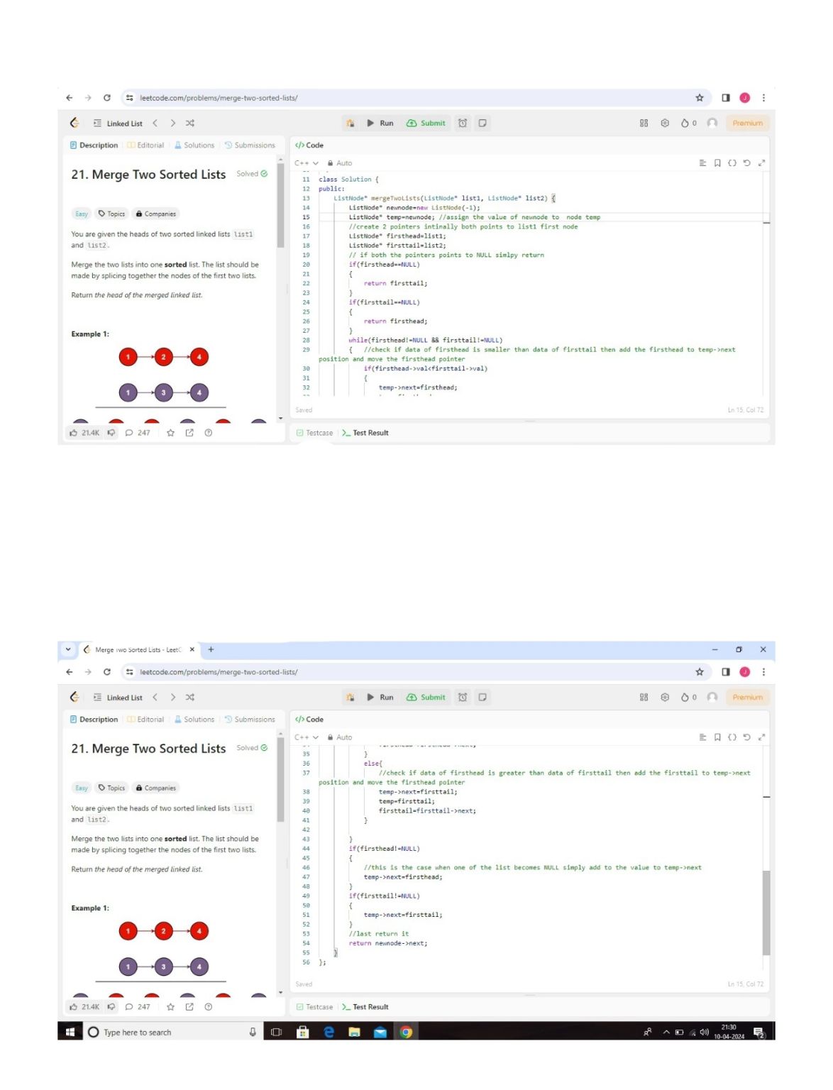 How to Merge a sorted list using #leetcode | Jashandeep Kaur posted on ... How to Merge a sorted list using #leetcode | Jashandeep Kaur posted on ...