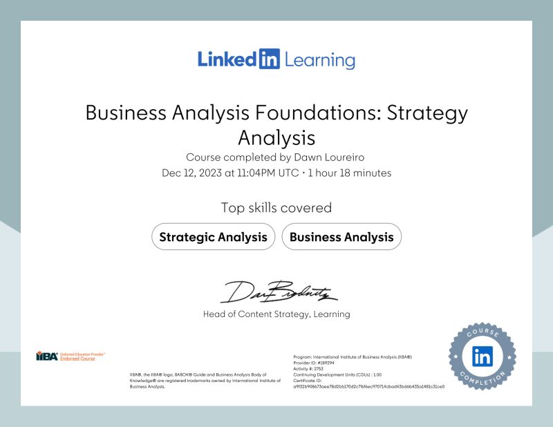 Dawn Loureiro on LinkedIn: Certificate of Completion Dawn Loureiro on LinkedIn: Certificate of Completion