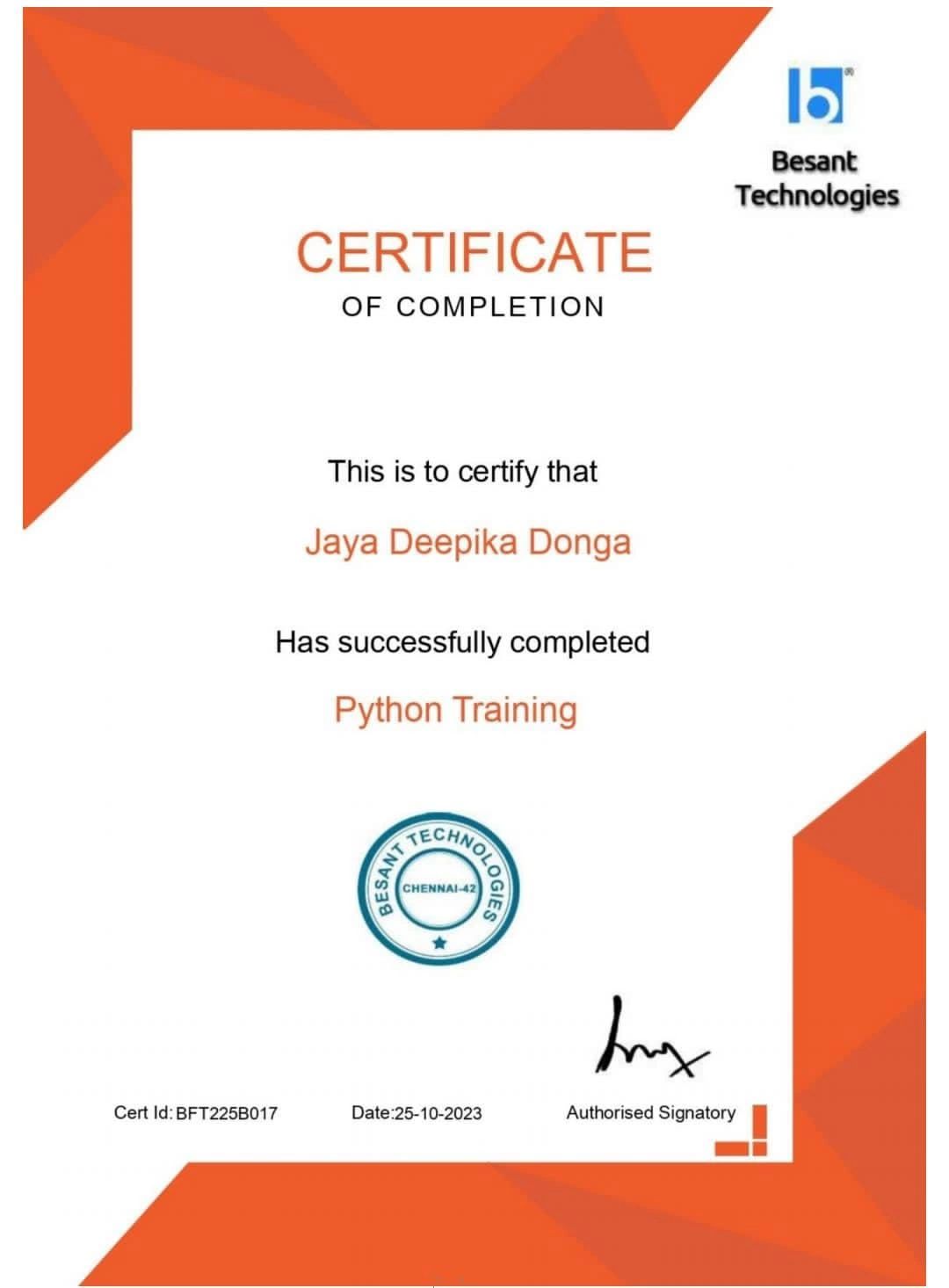 Jaya Deepika Donga on LinkedIn: #besanttechnologies #python # ... Jaya Deepika Donga on LinkedIn: #besanttechnologies #python # ...