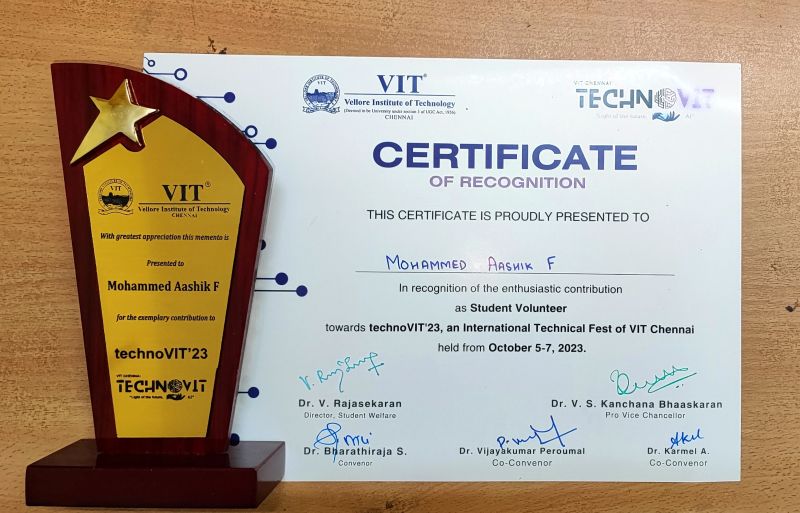 Mohammed Aashik F on LinkedIn: #vitchennai #technovit Mohammed Aashik F on LinkedIn: #vitchennai #technovit