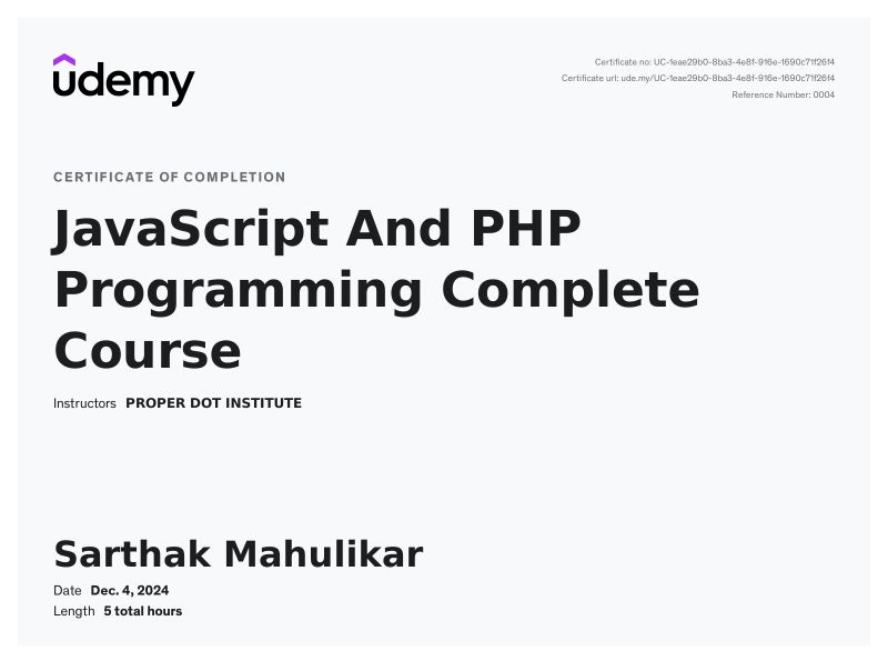 Sarthak Mahulikar on LinkedIn: #learningneverstops #javascript #php # ... Sarthak Mahulikar on LinkedIn: #learningneverstops #javascript #php # ...