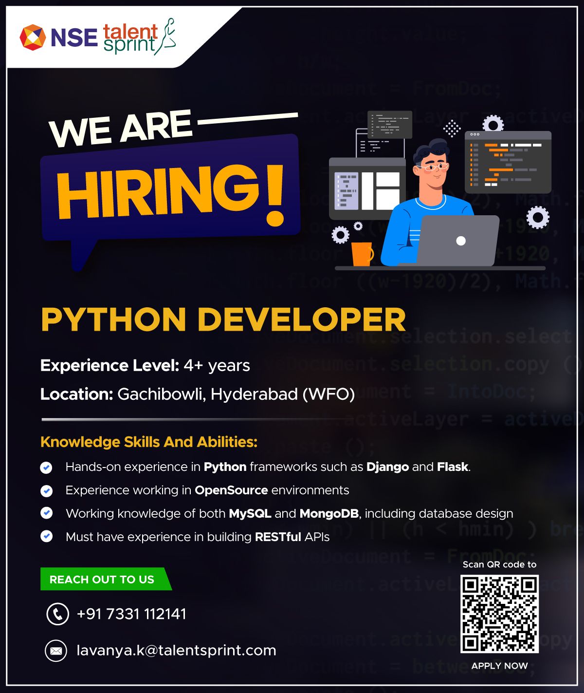 Tabrez Mohammad on LinkedIn: #hiring #python #pythondeveloper # ... Tabrez Mohammad on LinkedIn: #hiring #python #pythondeveloper # ...