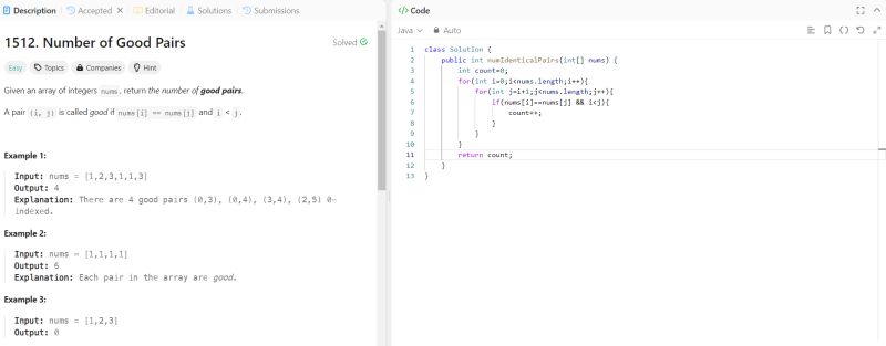 Abinaya S on LinkedIn: #day5 #codingjourney #problemsolving #goodpairs ... Abinaya S on LinkedIn: #day5 #codingjourney #problemsolving #goodpairs ...