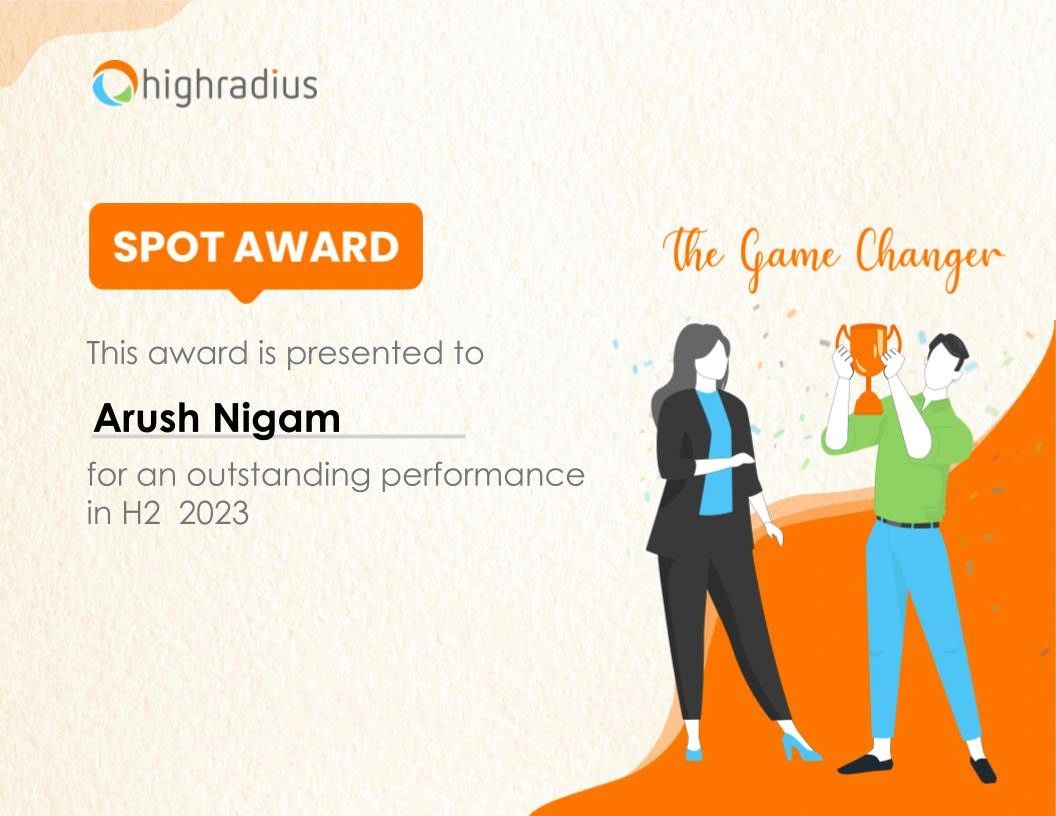 Arush Nigam on LinkedIn: #spotaward | 16 comments Arush Nigam on LinkedIn: #spotaward | 16 comments