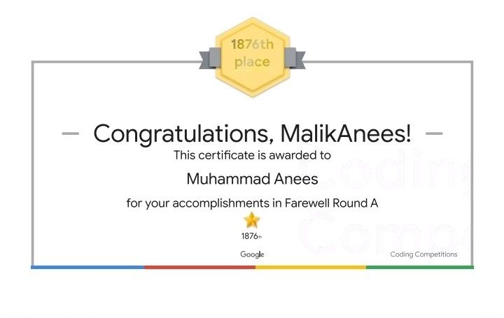 Muhammad Anees on LinkedIn: #icodeguru #googlecodejam #problemsolvingskills Muhammad Anees on LinkedIn: #icodeguru #googlecodejam #problemsolvingskills