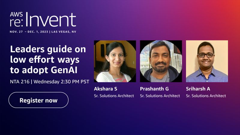 Akshara Shah on LinkedIn: #awsreinvent #generativeai #lowcode #nocode Akshara Shah on LinkedIn: #awsreinvent #generativeai #lowcode #nocode