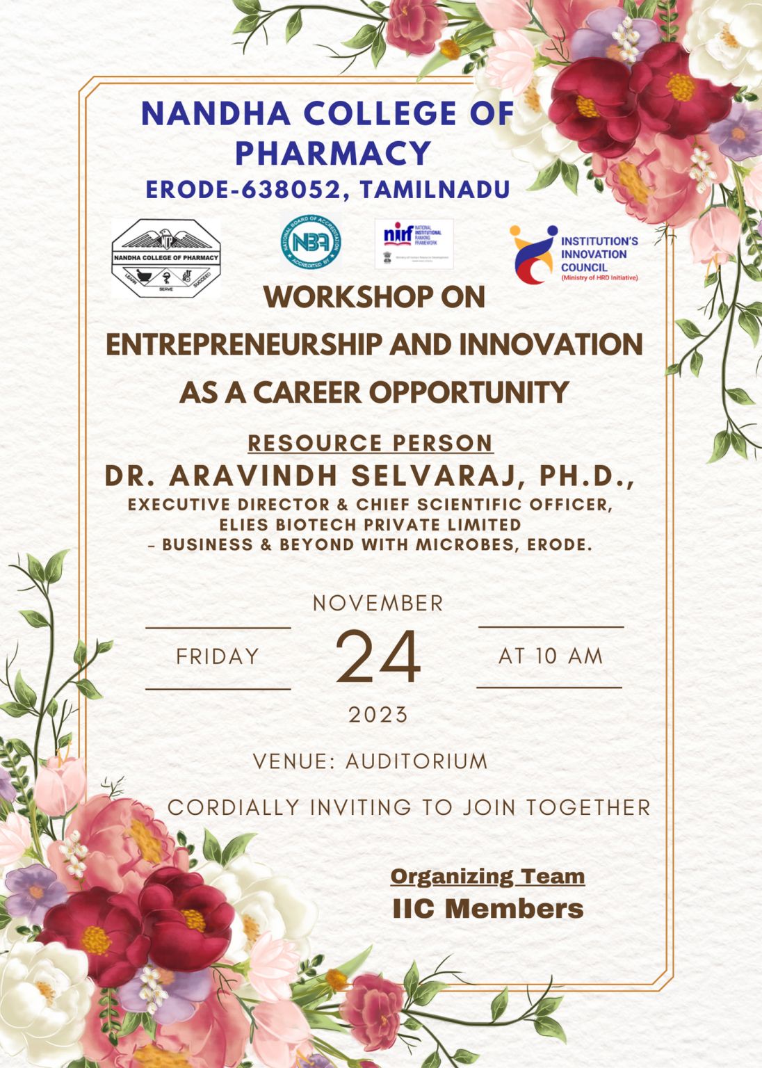 Dr. ARAVINDH Selvaraj Ph.D., on LinkedIn: Thank you for the wonderful ... Dr. ARAVINDH Selvaraj Ph.D., on LinkedIn: Thank you for the wonderful ...
