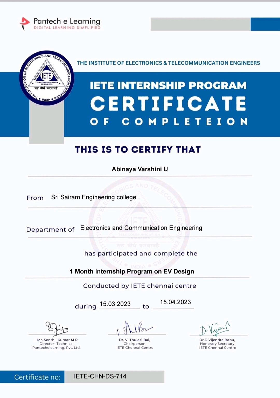 ABINAYA VARSHINI UMA SHANKAR on LinkedIn: #iete ABINAYA VARSHINI UMA SHANKAR on LinkedIn: #iete