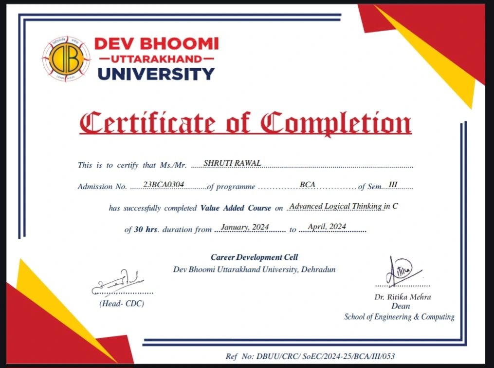#continuouslearning #coding #bca | Shruti Rawal #continuouslearning #coding #bca | Shruti Rawal