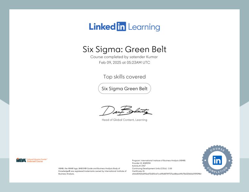 satender Kumar on LinkedIn: Certificate of Completion satender Kumar on LinkedIn: Certificate of Completion