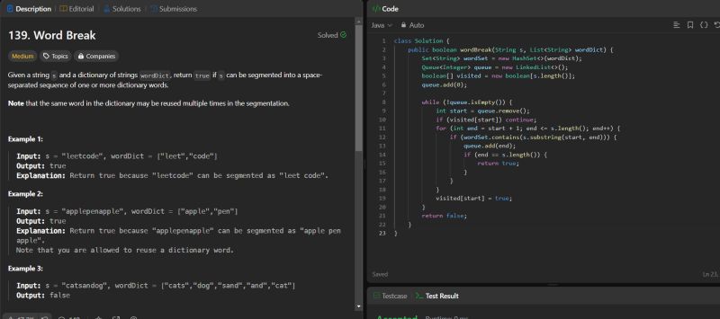Day 47 of #100DaysOfCode challenge: Word Break | Priyanka Mehra posted ... Day 47 of #100DaysOfCode challenge: Word Break | Priyanka Mehra posted ...
