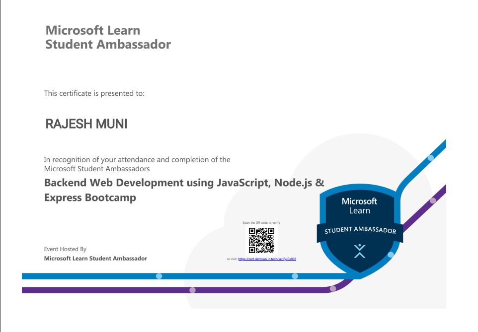 Rajesh Muni on LinkedIn: #devtown #mlsa #gdsc #javascript #nodejs # ... Rajesh Muni on LinkedIn: #devtown #mlsa #gdsc #javascript #nodejs # ...