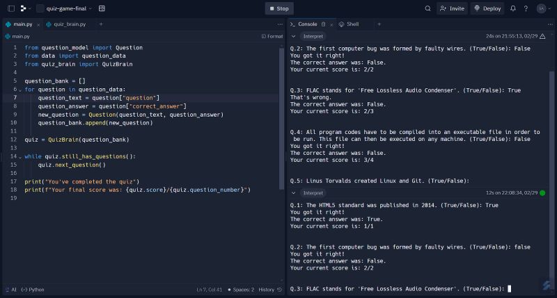 Completed a Quiz Project using OOP principles | Satish Raut posted on ... Completed a Quiz Project using OOP principles | Satish Raut posted on ...