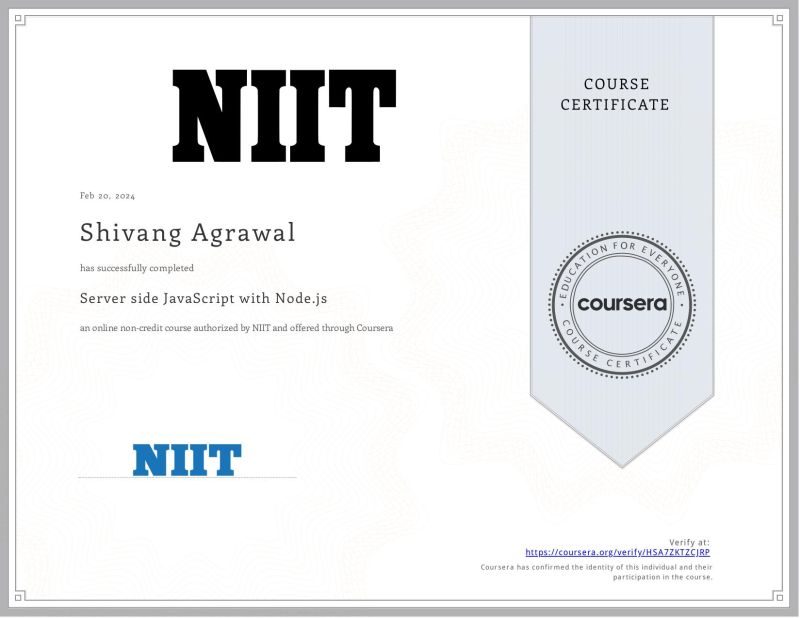 Shivang Agrawal on LinkedIn: #nodejs #serversidejavascript #niit # ... Shivang Agrawal on LinkedIn: #nodejs #serversidejavascript #niit # ...
