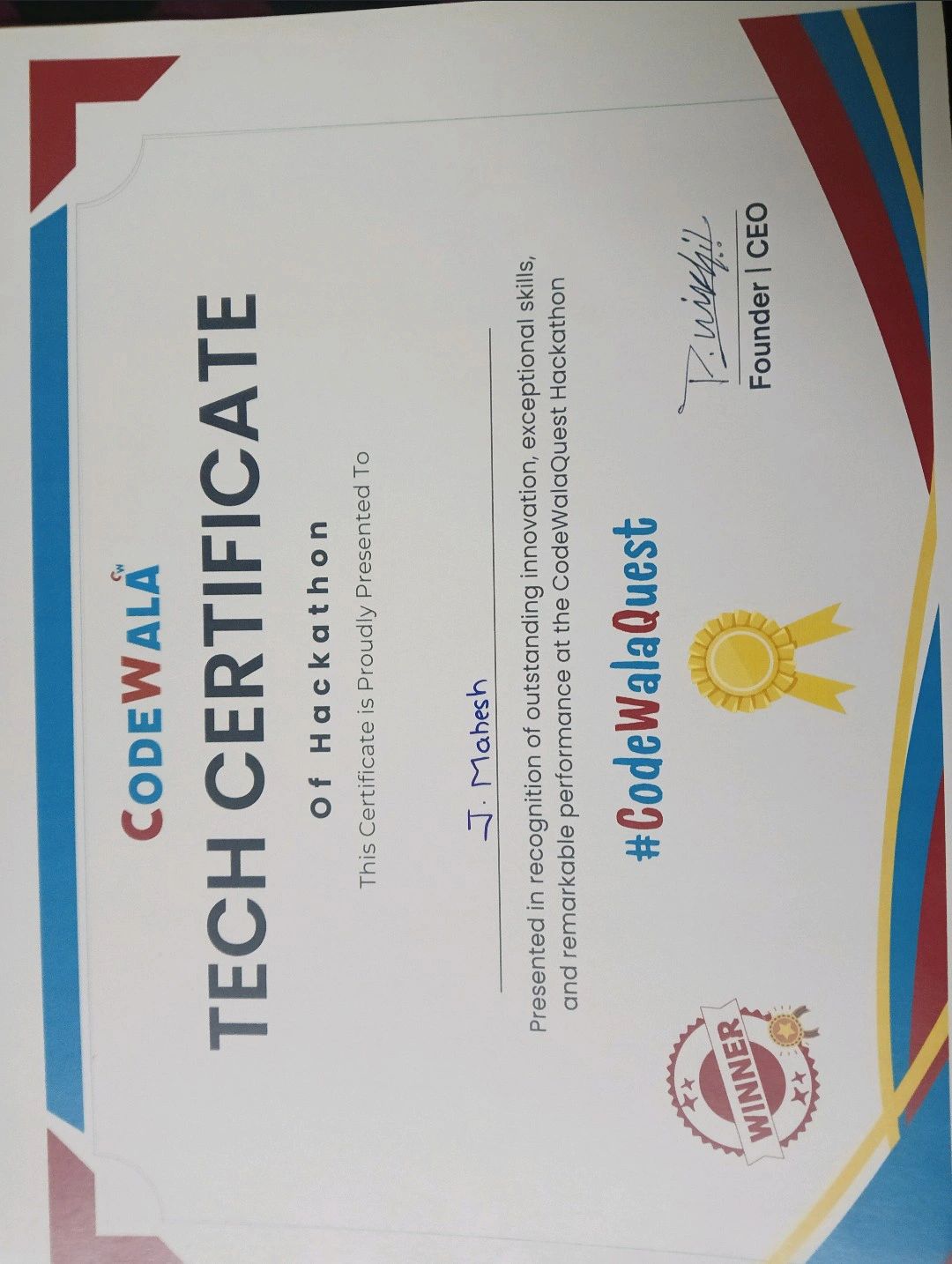 Mahesh Jillela on LinkedIn: #hackathonwinner #innovation #techskills # ... Mahesh Jillela on LinkedIn: #hackathonwinner #innovation #techskills # ...