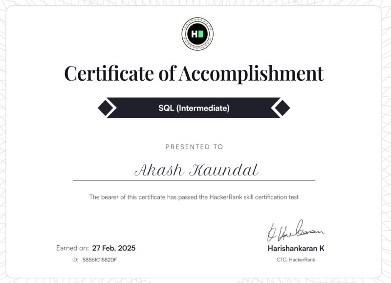 #sql #dataanalytics #hackerrank #continuouslearning #certification ... #sql #dataanalytics #hackerrank #continuouslearning #certification ...