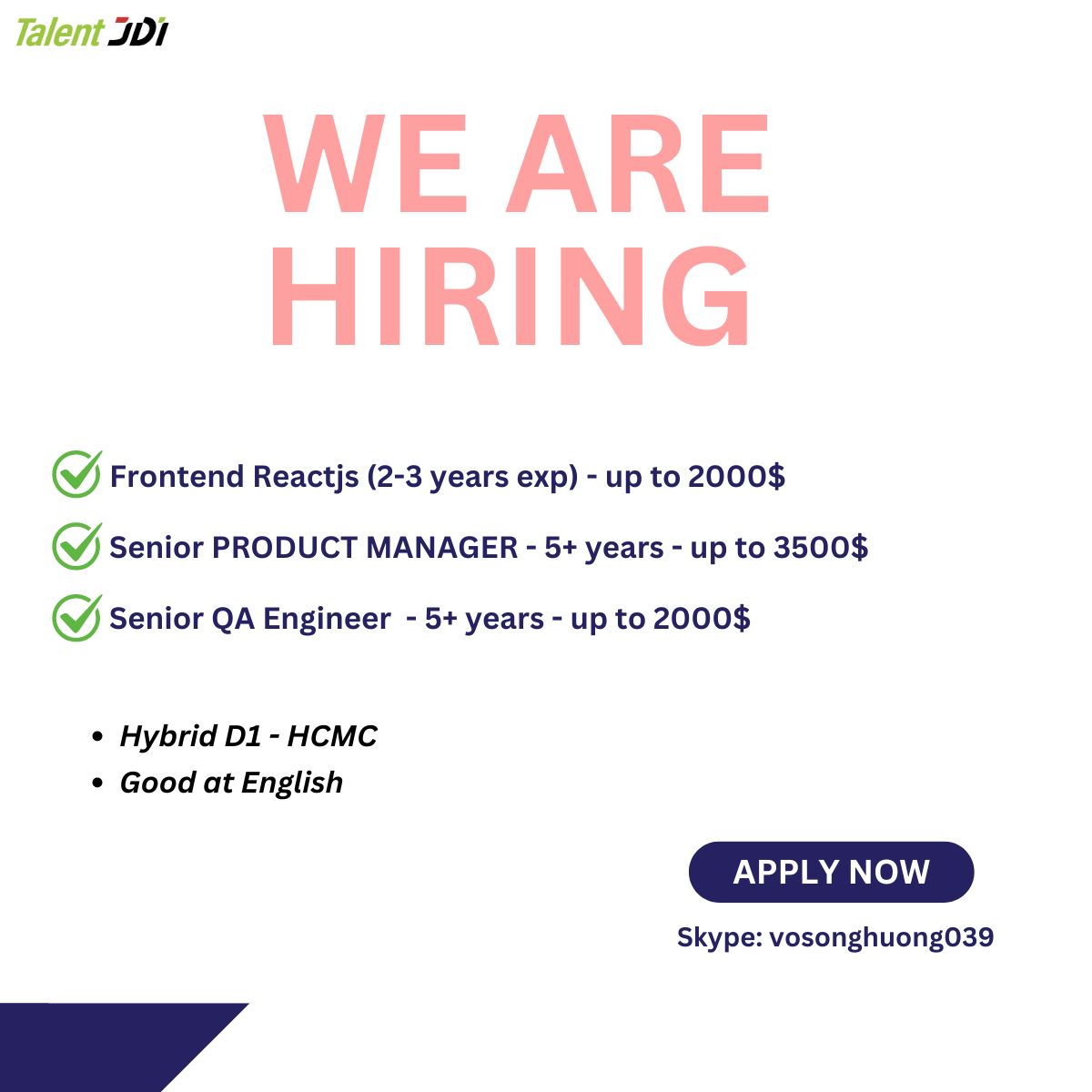 Huong Vo on LinkedIn: #hiring #reactjs #javascript #product_manager #qa ... Huong Vo on LinkedIn: #hiring #reactjs #javascript #product_manager #qa ...