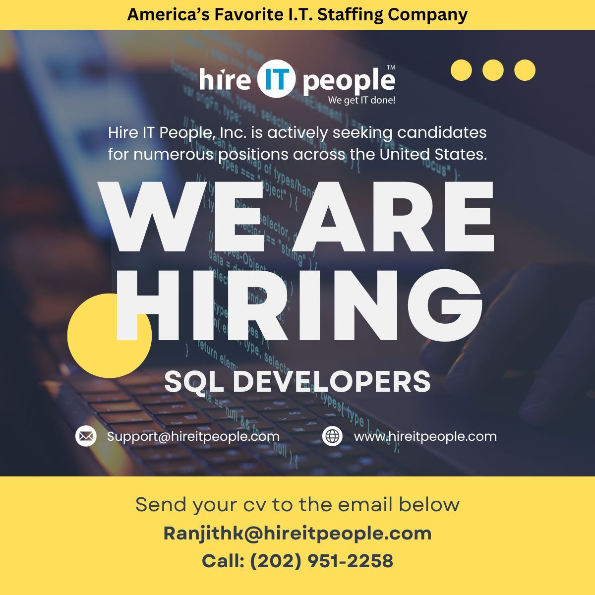 Hire IT People, Inc on LinkedIn: #sql #sqldeveloper #hireitpeople # ... Hire IT People, Inc on LinkedIn: #sql #sqldeveloper #hireitpeople # ...