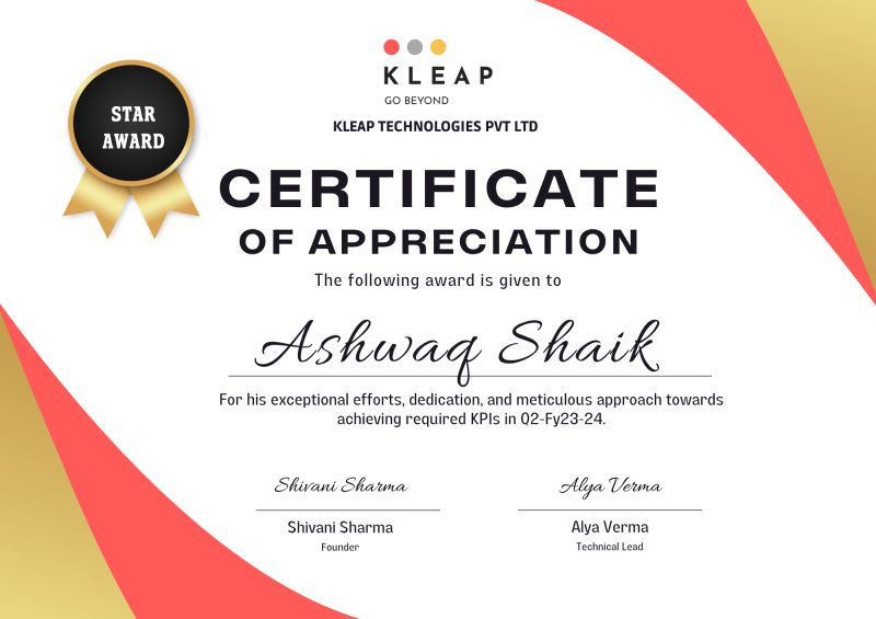 Ashwaq Shaik on LinkedIn: #staraward #gratitude Ashwaq Shaik on LinkedIn: #staraward #gratitude