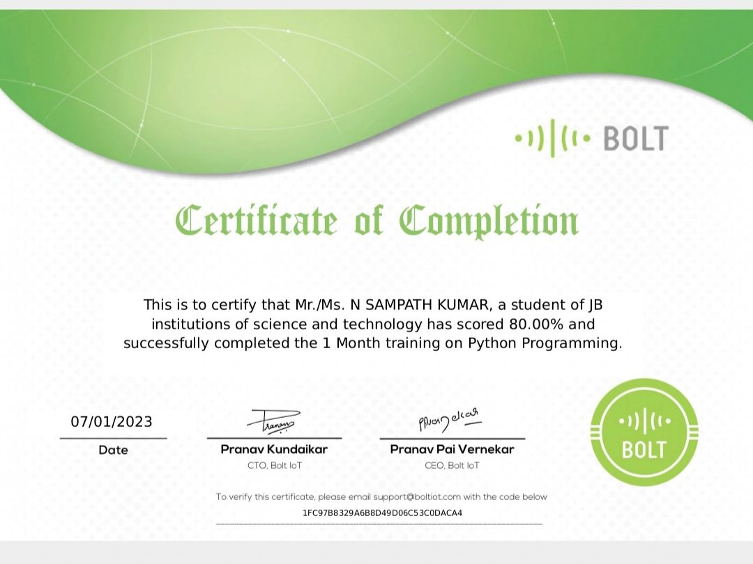 SAMPATH KUMAR on LinkedIn: successfully completed online training ... SAMPATH KUMAR on LinkedIn: successfully completed online training ...