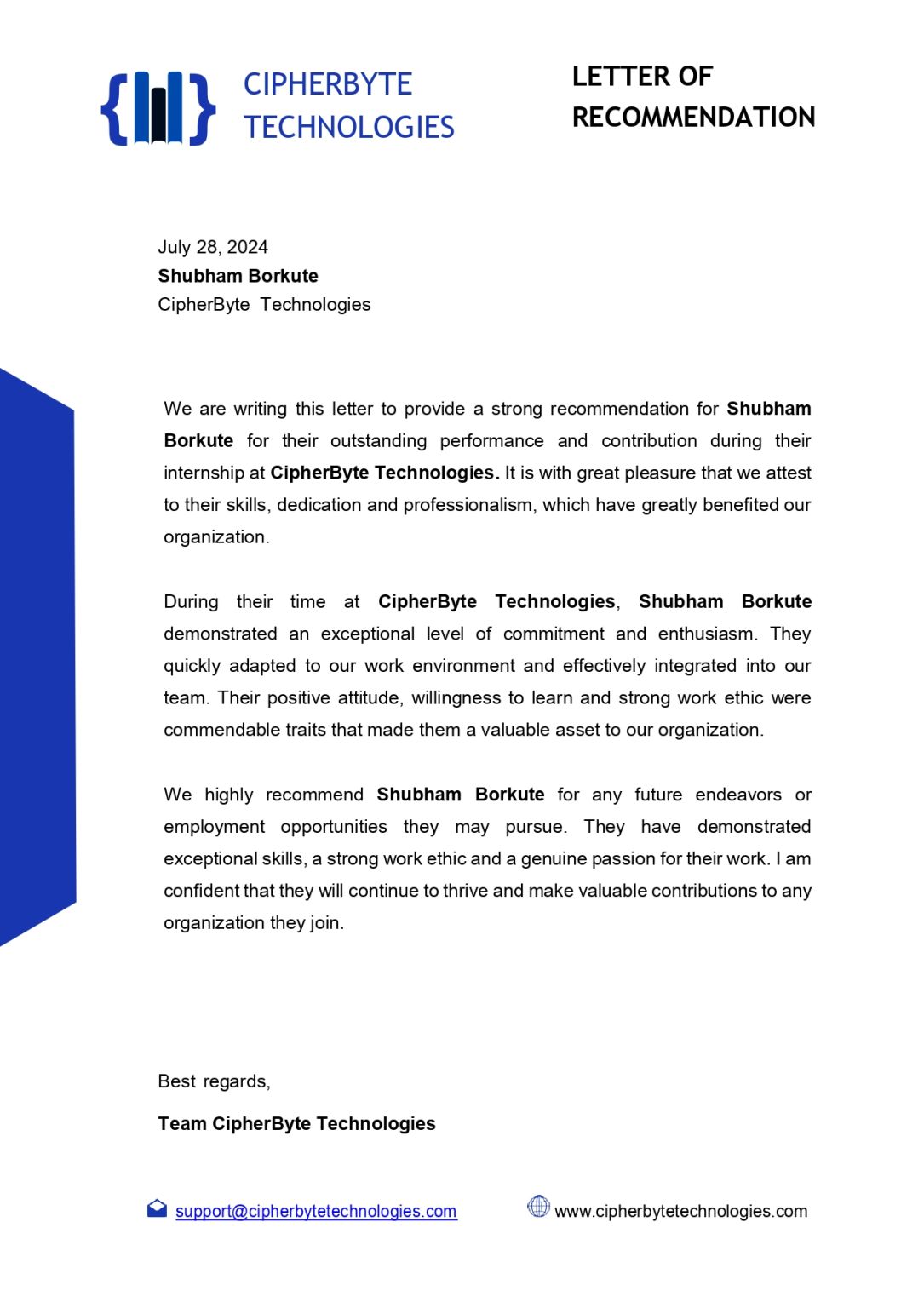 Shubham Borkute on LinkedIn: #java #internship #cipherbytetechnologies ... Shubham Borkute on LinkedIn: #java #internship #cipherbytetechnologies ...