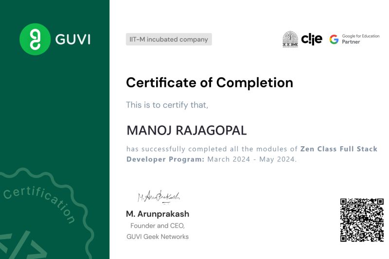 Manoj Rajagopal on LinkedIn: #opentowork #fullstackdeveloper #reactjs # ... Manoj Rajagopal on LinkedIn: #opentowork #fullstackdeveloper #reactjs # ...