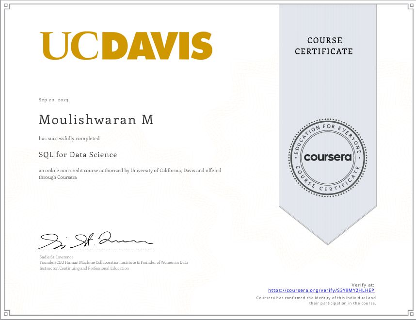 M Moulishwaran on LinkedIn: #datascience #sql #learning #dataskills M Moulishwaran on LinkedIn: #datascience #sql #learning #dataskills
