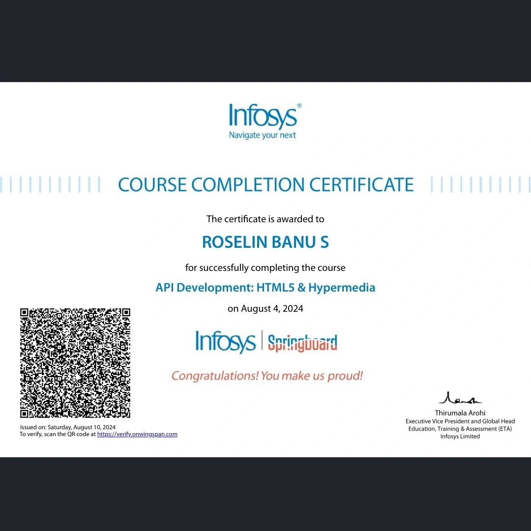 Roselin Banu .S on LinkedIn: #apidevelopment #html5 #hypermedia # ... Roselin Banu .S on LinkedIn: #apidevelopment #html5 #hypermedia # ...