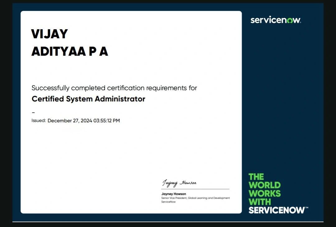 #servicenow #csa #sify #certification | Vijay Adityaa | 28 comments #servicenow #csa #sify #certification | Vijay Adityaa | 28 comments